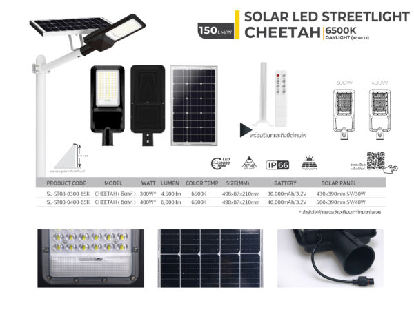 โคมไฟถนน Lighto-Solar LED streetlilght-CHEETAH-300W - จำหน่าย โคมไฮเบย์ ...
